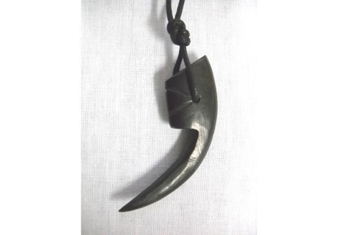 Hand Carved Eagle Talon Pendant: Black Horn Necklace - Etsy