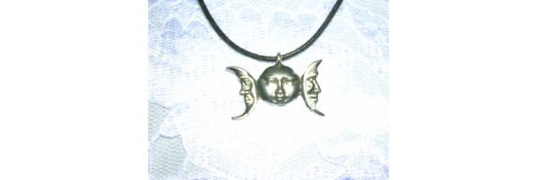 Celestial Moons FULL MOON & Two Crescent Moons Solid Hand Cast Pewter ...