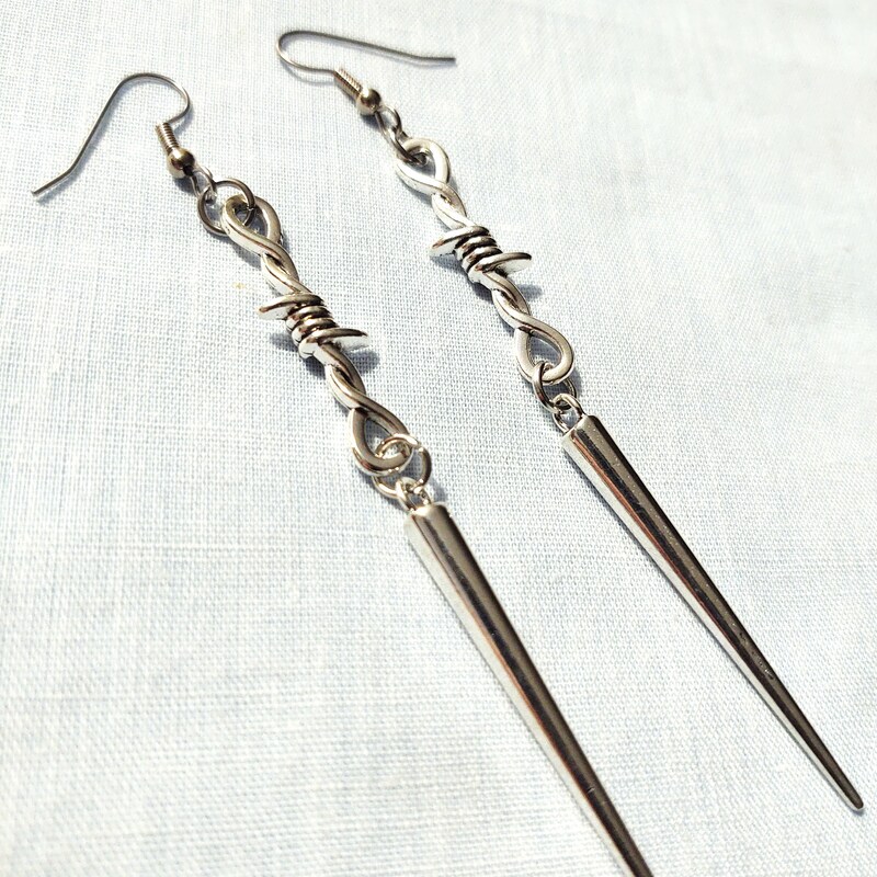 Barbed Wire Earrings - Etsy