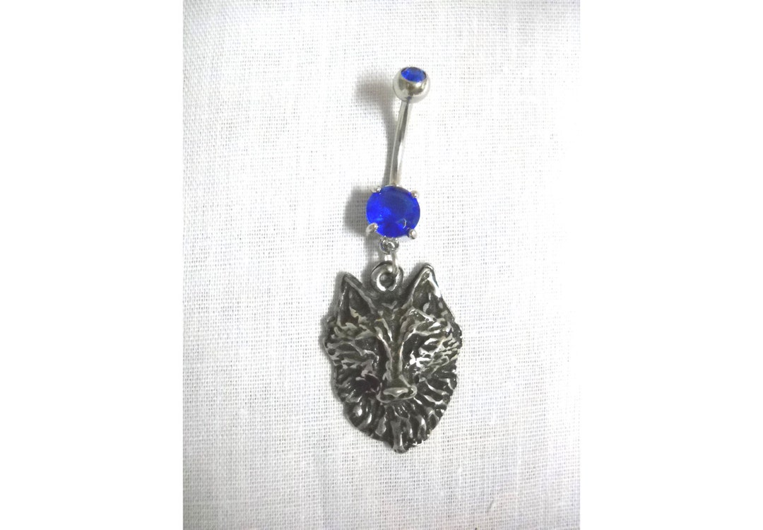 Antiqued Pewter Night WEREWOLF Apex Preditor WOLF Head Face on Cobalt ...