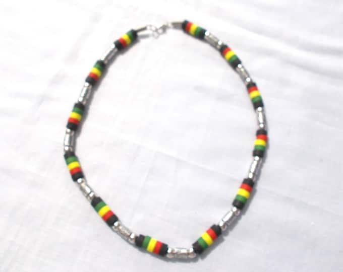 Reggae RASTA Colors Red Green Yellow and Black With Antiqued Textured ...