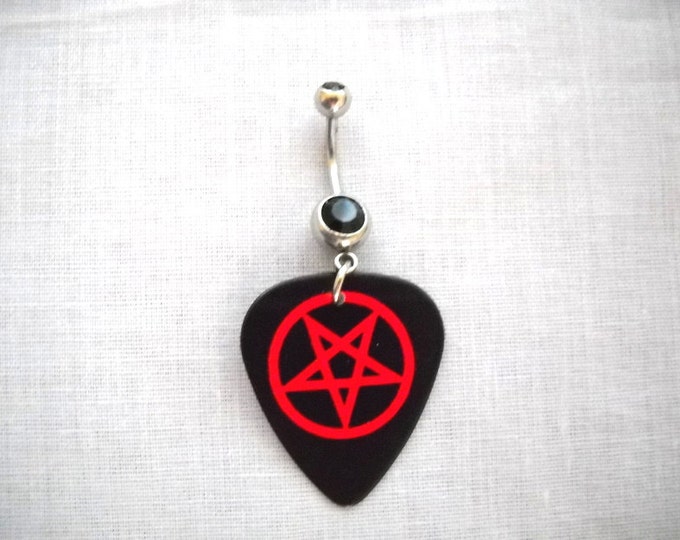 Satanic Occult Ritual Inverted PENTAGRAM STAR Black & Red Printed ...