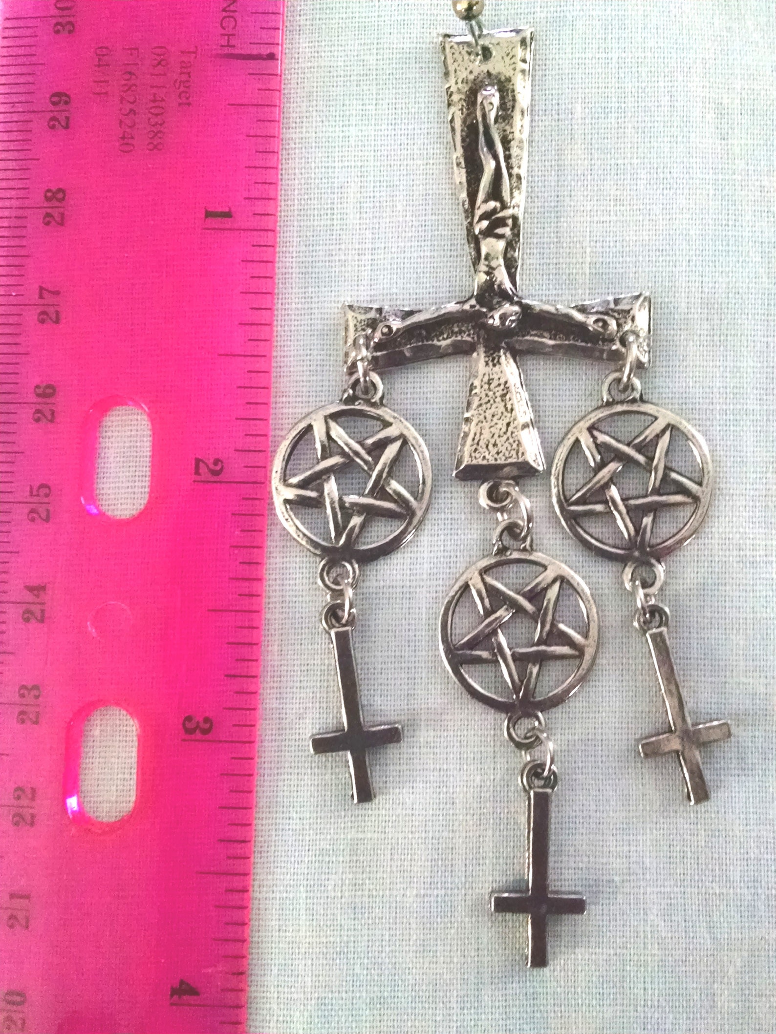 Satanic Occult Inverted JESUS CRUCIFIX Cross Pentagram Stars & | Etsy