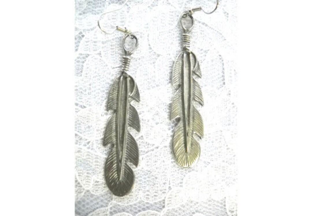 Spirit EAGLE Bird Feather Native Design Hand Cast USA Silver Pewter ...