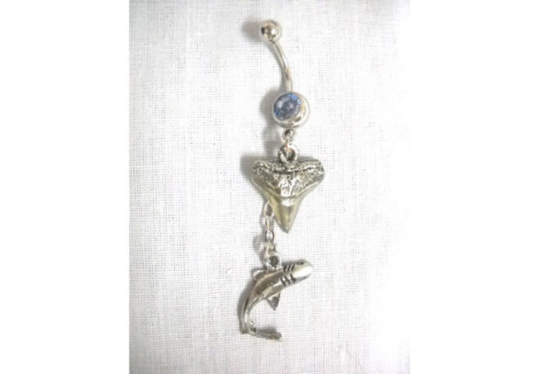 Pacific Surf SHARK TOOTH & Full Body SHARK Pewter Aloha Dangling on ...