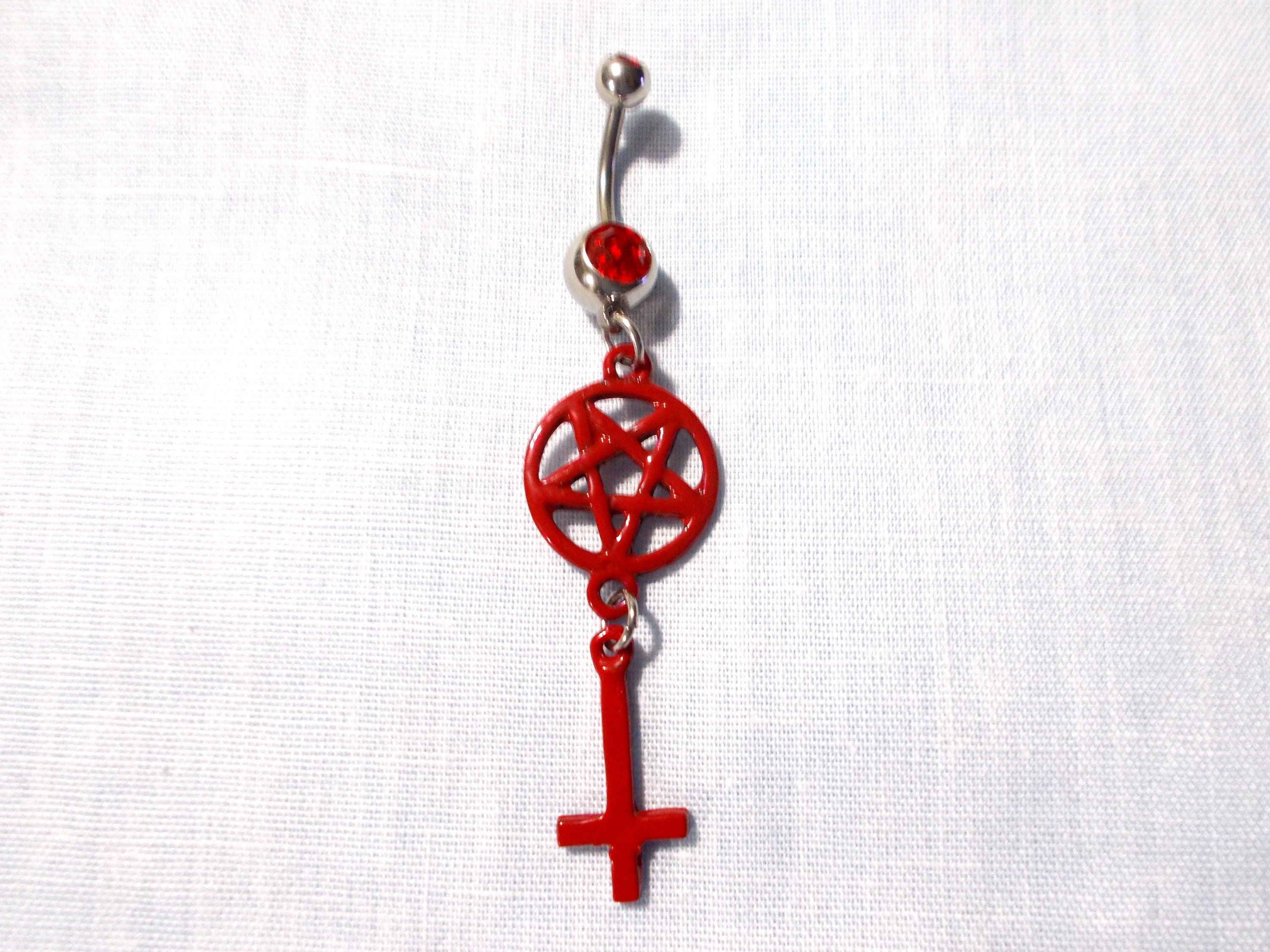 Evil Satanic OCCULT Ritual Blood Red Enamel PENTAGRAM Star & | Etsy