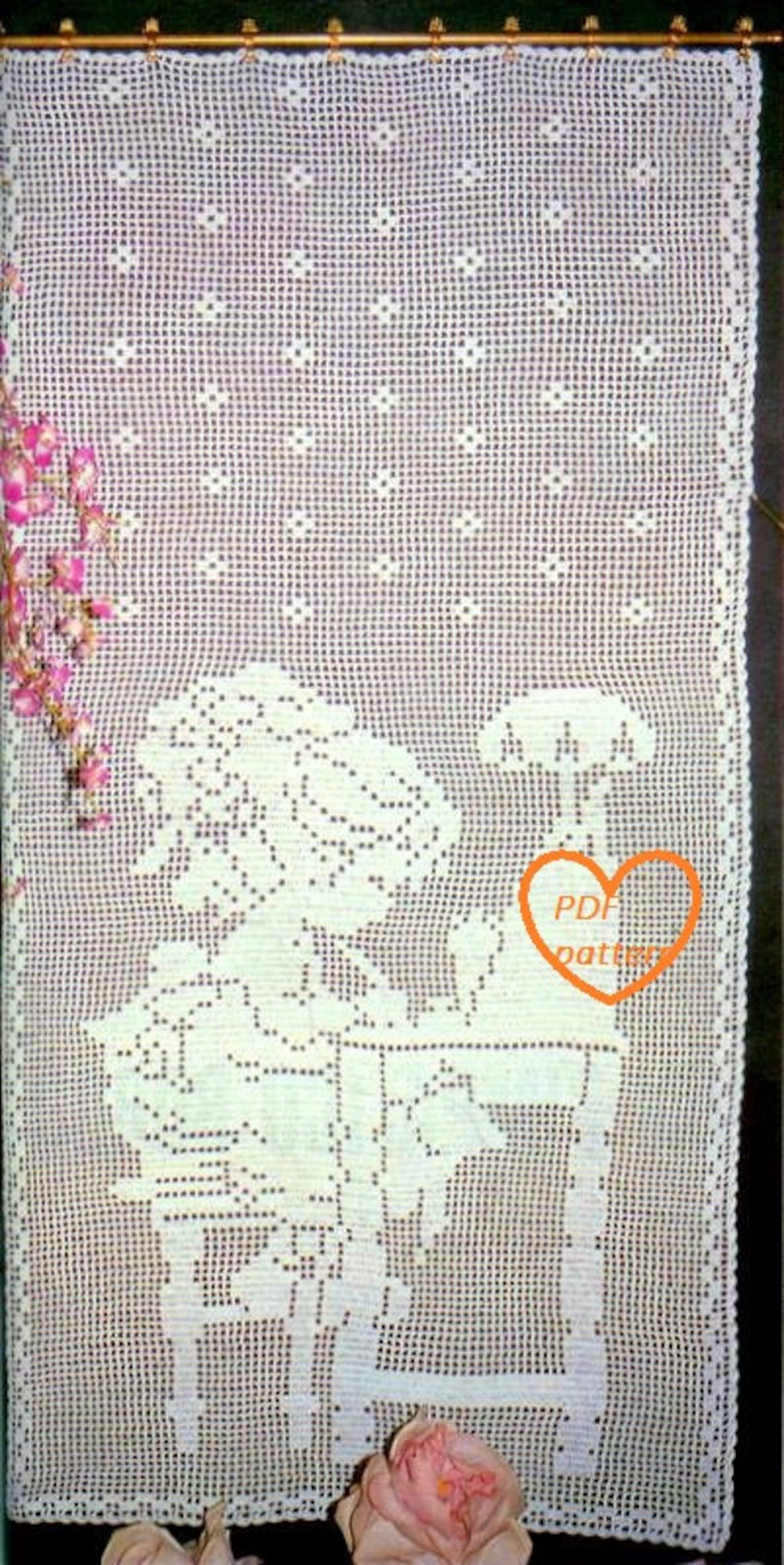 PDF Crochet Pattern Curtains-tend - Crochet Tend- Home Decor - Vintage ...