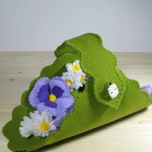 Spring Flowers Pattern Easter Decor Felt Flowers Felt - Etsy