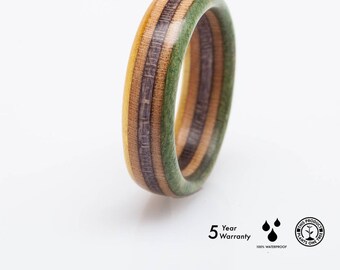 Wooden Ring Skateboard Ring Recycled Skateboard Gift | Etsy