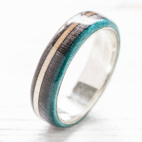 Skateboard Ring Recycled Wooden Ring Wedding Ring | Etsy