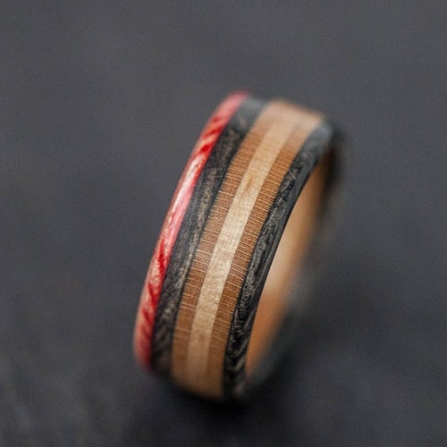 Skateboard Ring Recycled Wooden Ring Wedding Ring - Etsy