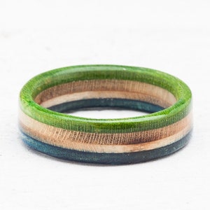 Wooden Ring - Skateboard Ring - Waterproof - Skate Ring - Blue - Wood ...