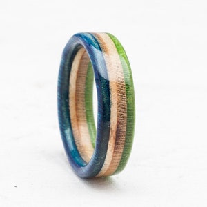 Wooden Ring - Skateboard Ring - Waterproof - Skate Ring - Blue - Wood ...