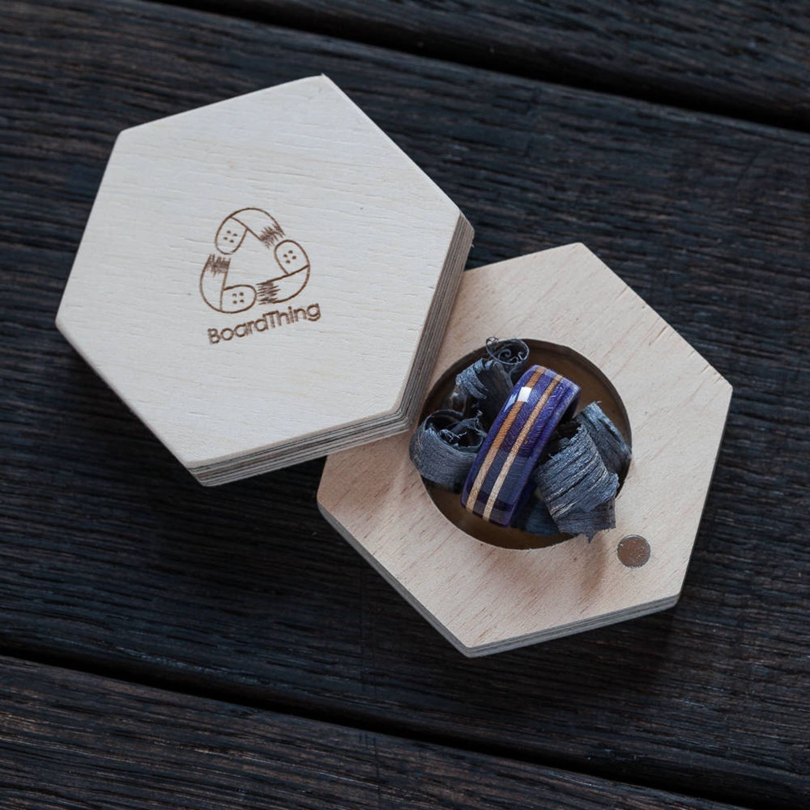 Skateboard Ring - Black Ring - Waterproof - Recycled Skateboards ...