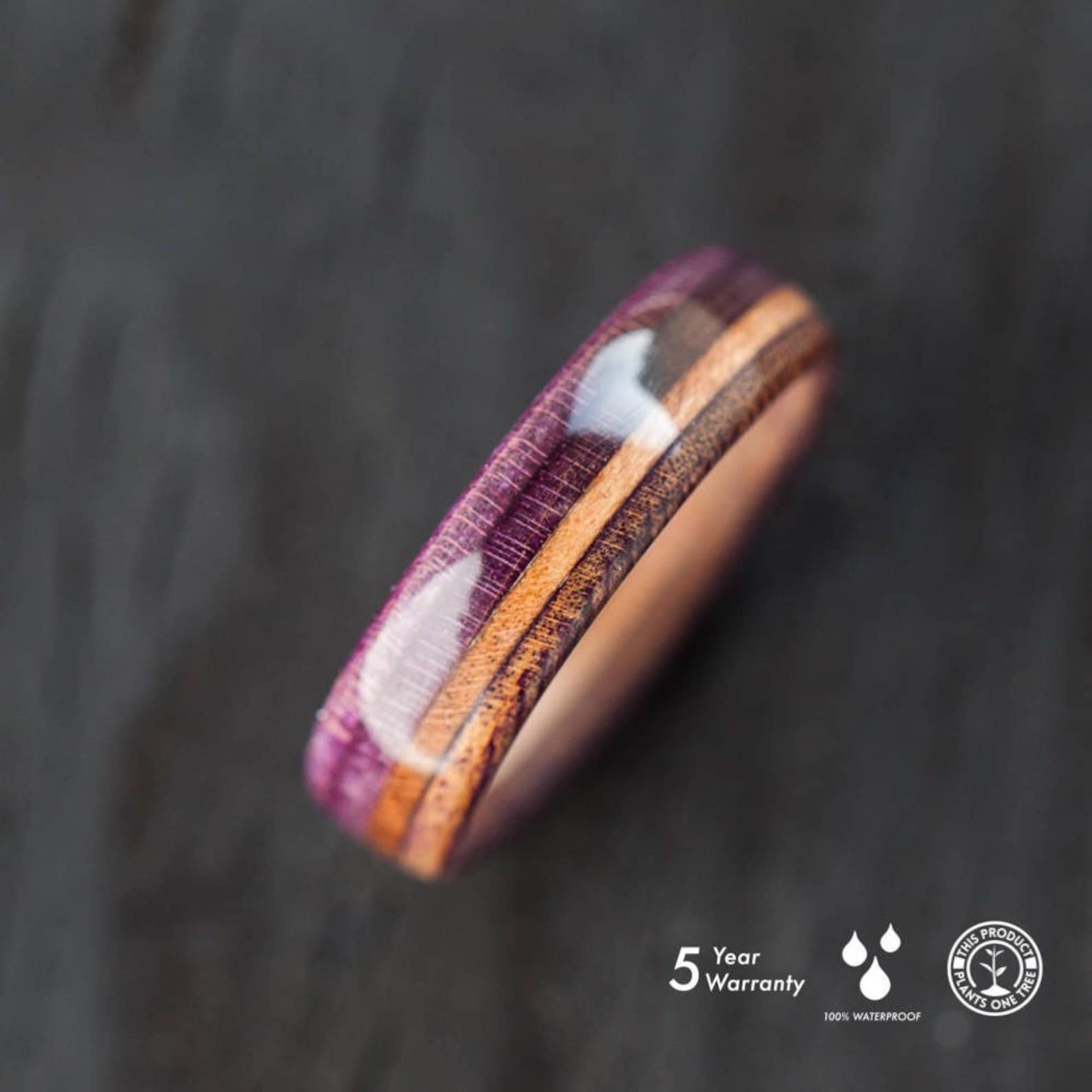Purple Wooden Ring Skateboard Ring Skateboard Gift - Etsy