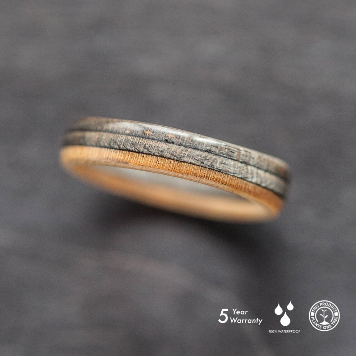 Wooden Ring Skateboard Ring Skateboard Gift Recycled - Etsy