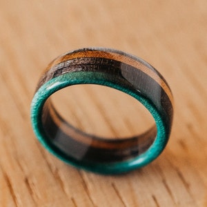 Recycled Skateboards Wooden Ring, Wedding Ring Waterproof, Ocean Lover ...