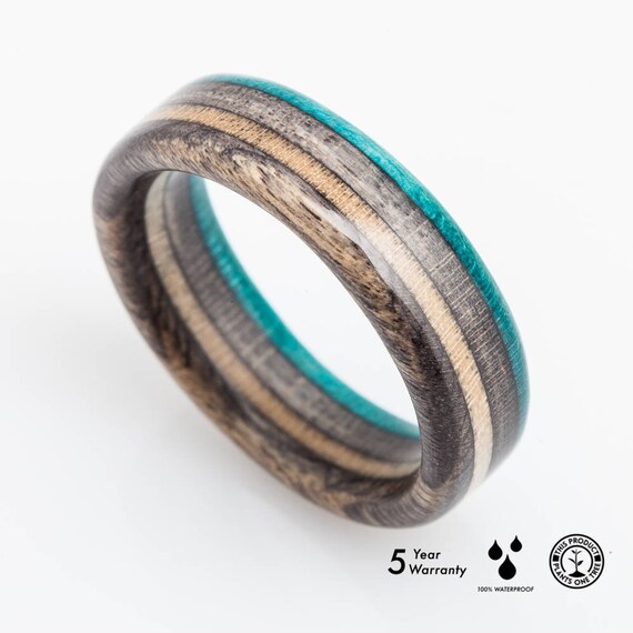 Recycled Skateboard Ring Wooden Ring Wedding Ring Recycled - Etsy