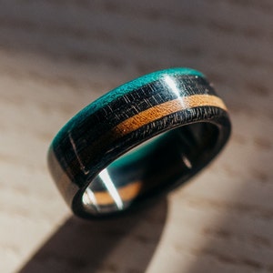 Recycled Skateboards Wooden Ring, Wedding Ring Waterproof, Ocean Lover ...