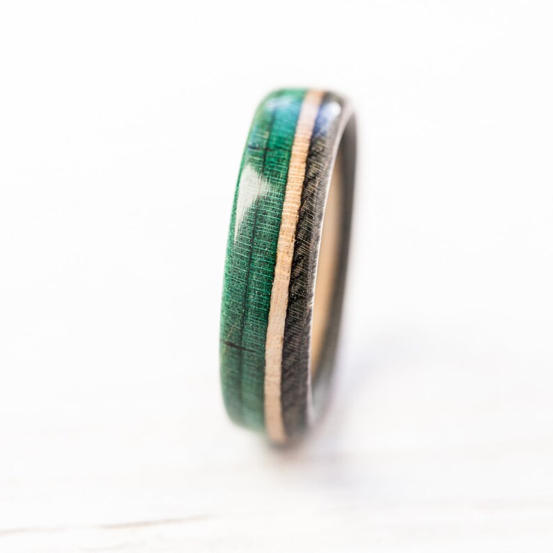 Wooden Ring - Skateboard Ring - Skateboard - Gift - Recycled ...