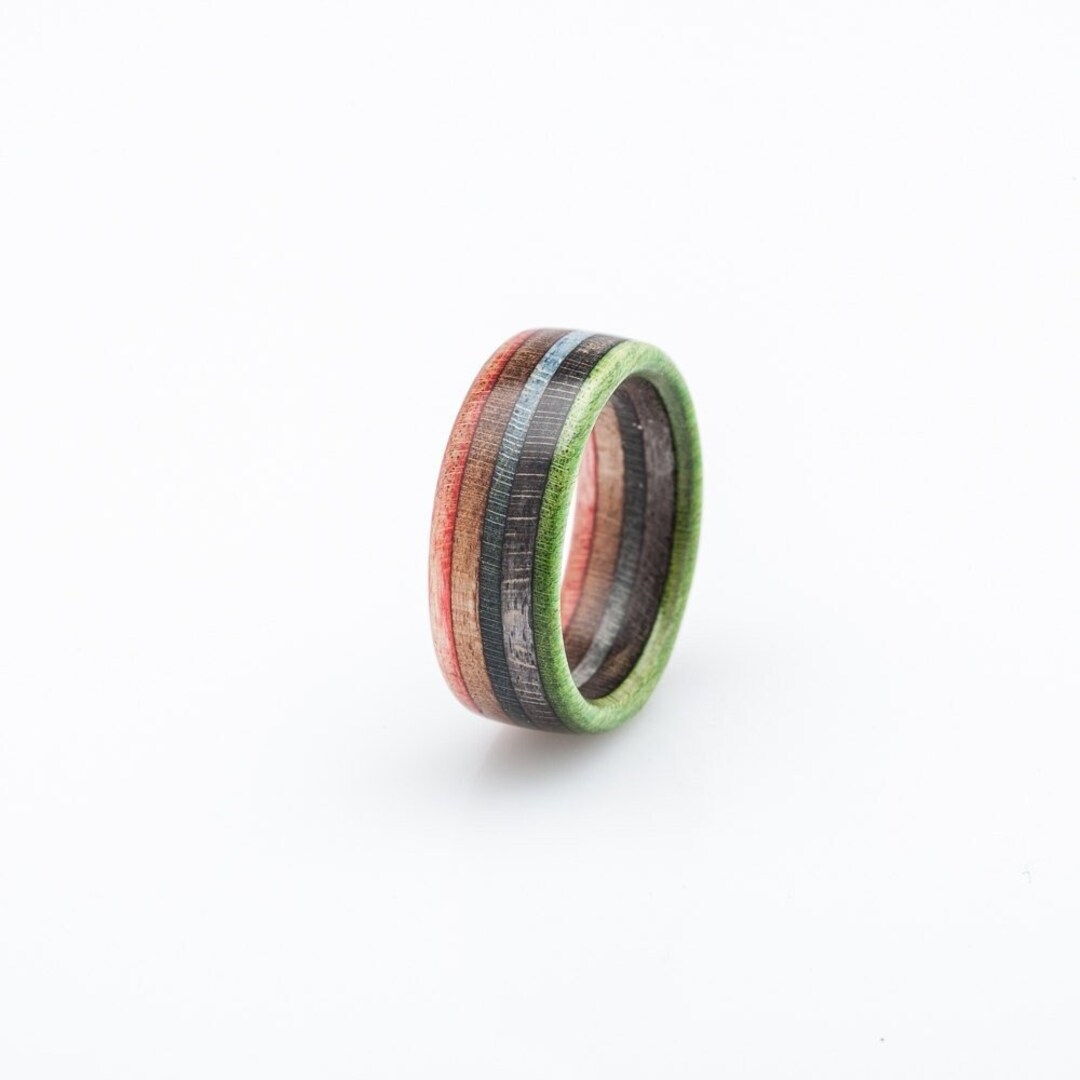 Recycled Skateboards Ring, Wooden Ring, Wedding Ring Waterproof - Etsy