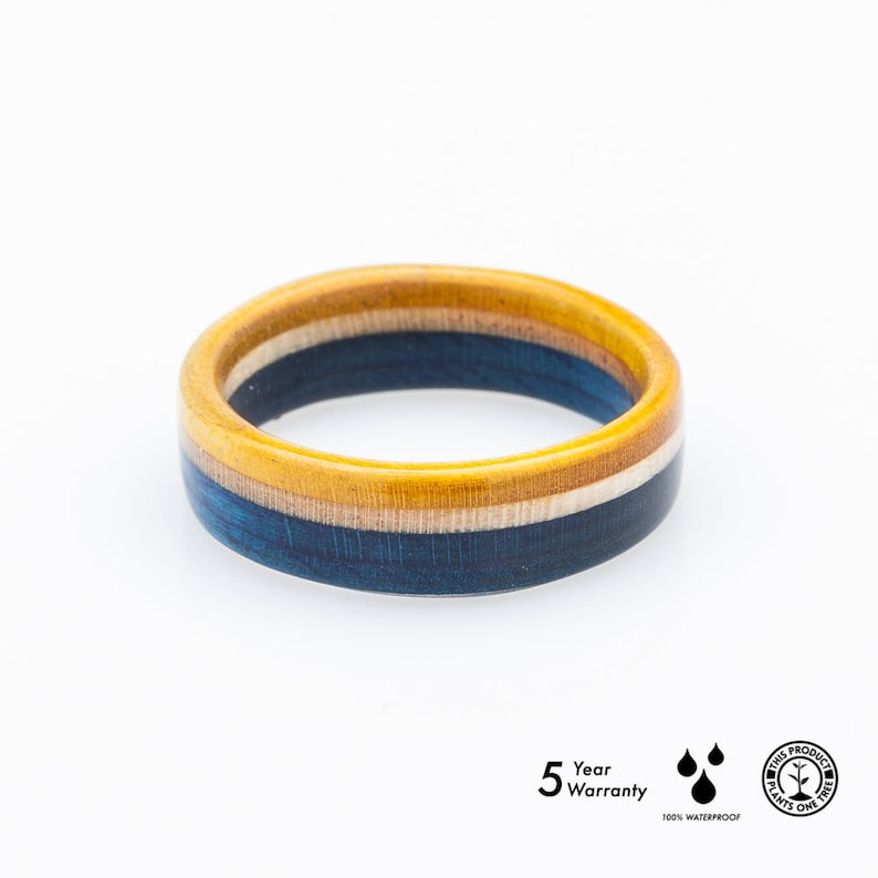 Recycled Skateboards Ring Wooden Ring Wedding Ring - Etsy