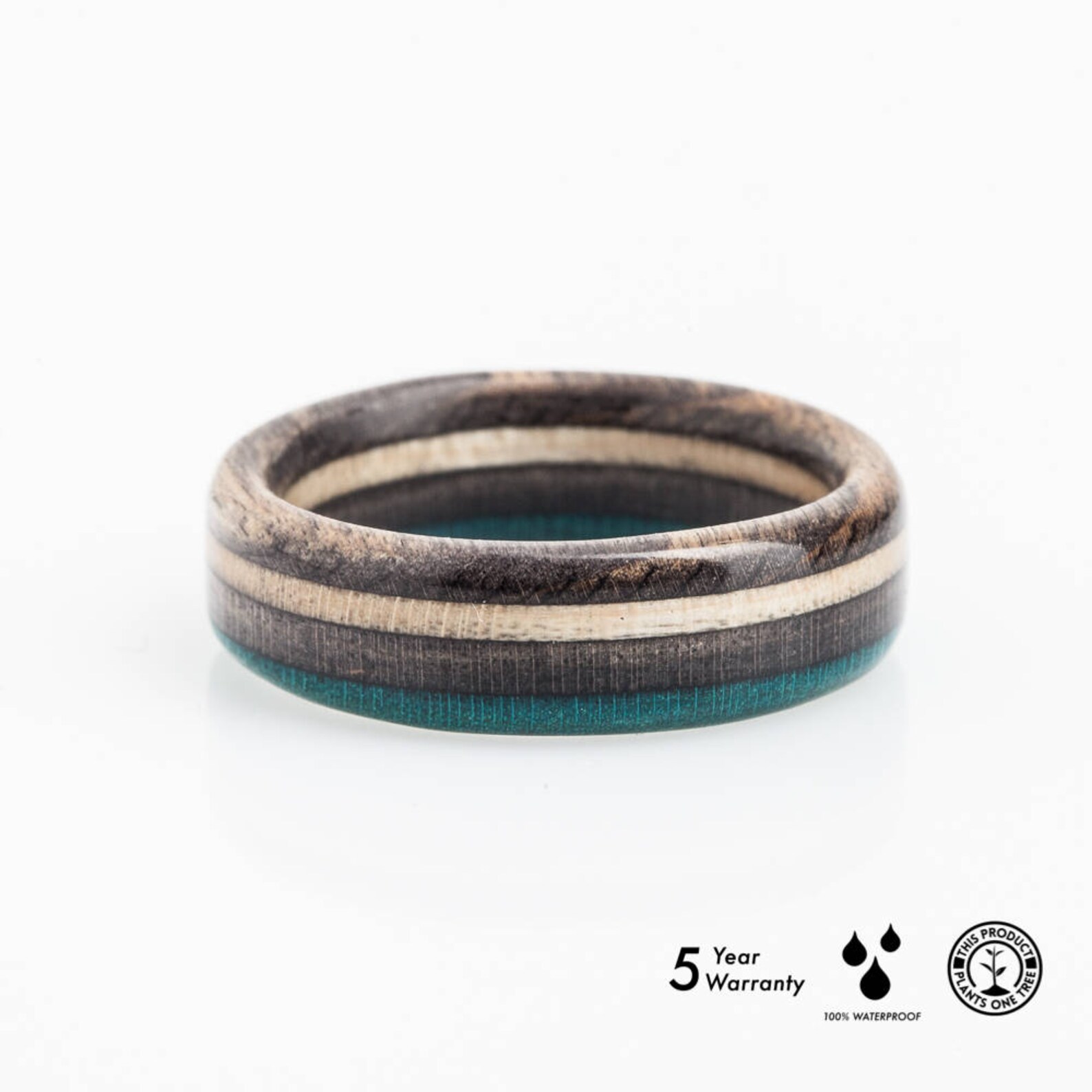 Recycled Skateboard Ring - Wooden Ring - Nature Lover Gift - Surf Gift ...