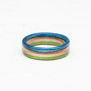 Wooden Ring - Skateboard Ring - Waterproof - Skate Ring - Blue - Wood ...