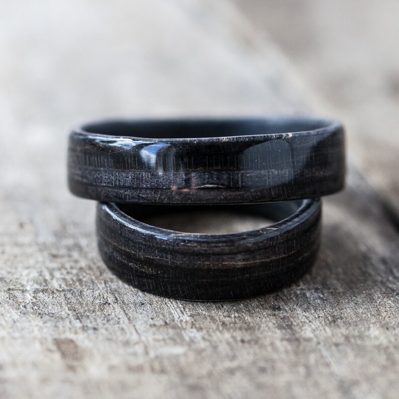 Wooden Black Ring Skateboard Ring Recycled Skateboard - Etsy