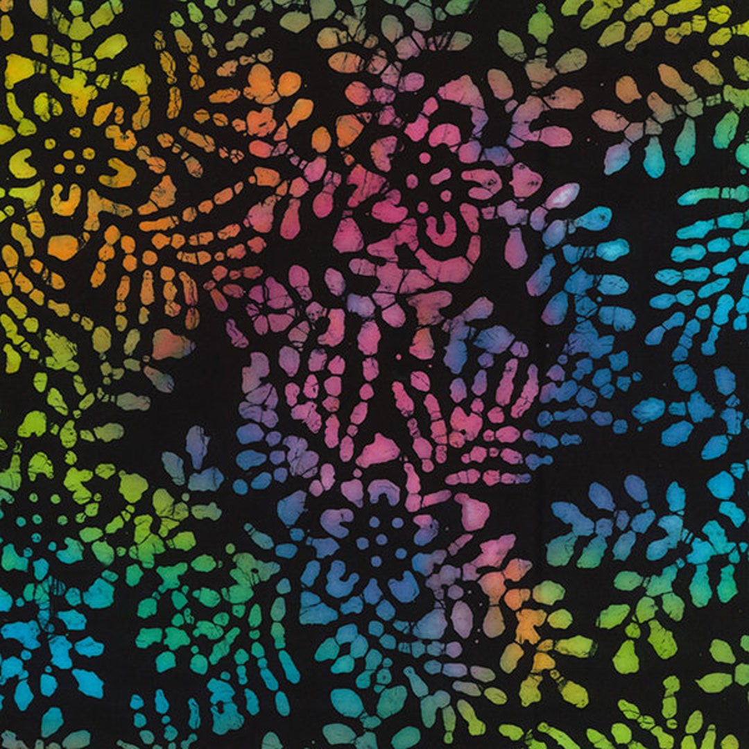 Black Batik Fabric, Pink Batik Fabric, Blue Batik Fabric, Batiks, 100% ...