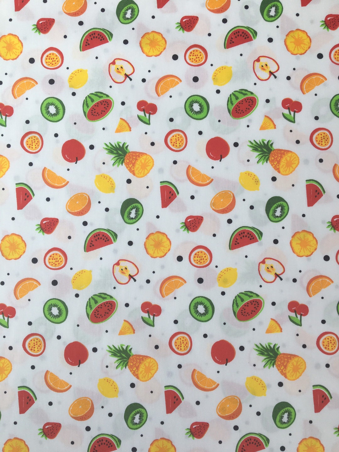 Fruit Fabric, Food Fabric, Pineapple Fabric, Watermelon Fabric, Kiwi ...