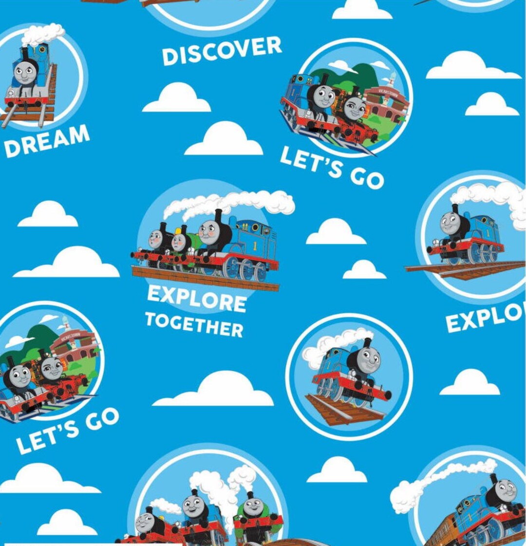 Thomas & Friends Fabric, Thomas the Tank Engine Fabric, 100% Cotton ...