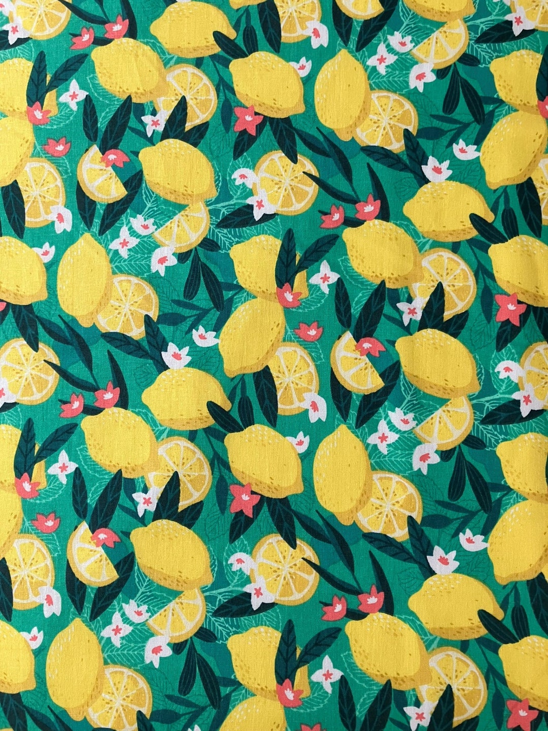 Lemon Print Fabric Fruit Print Fabric 100% Cotton Fabric - Etsy