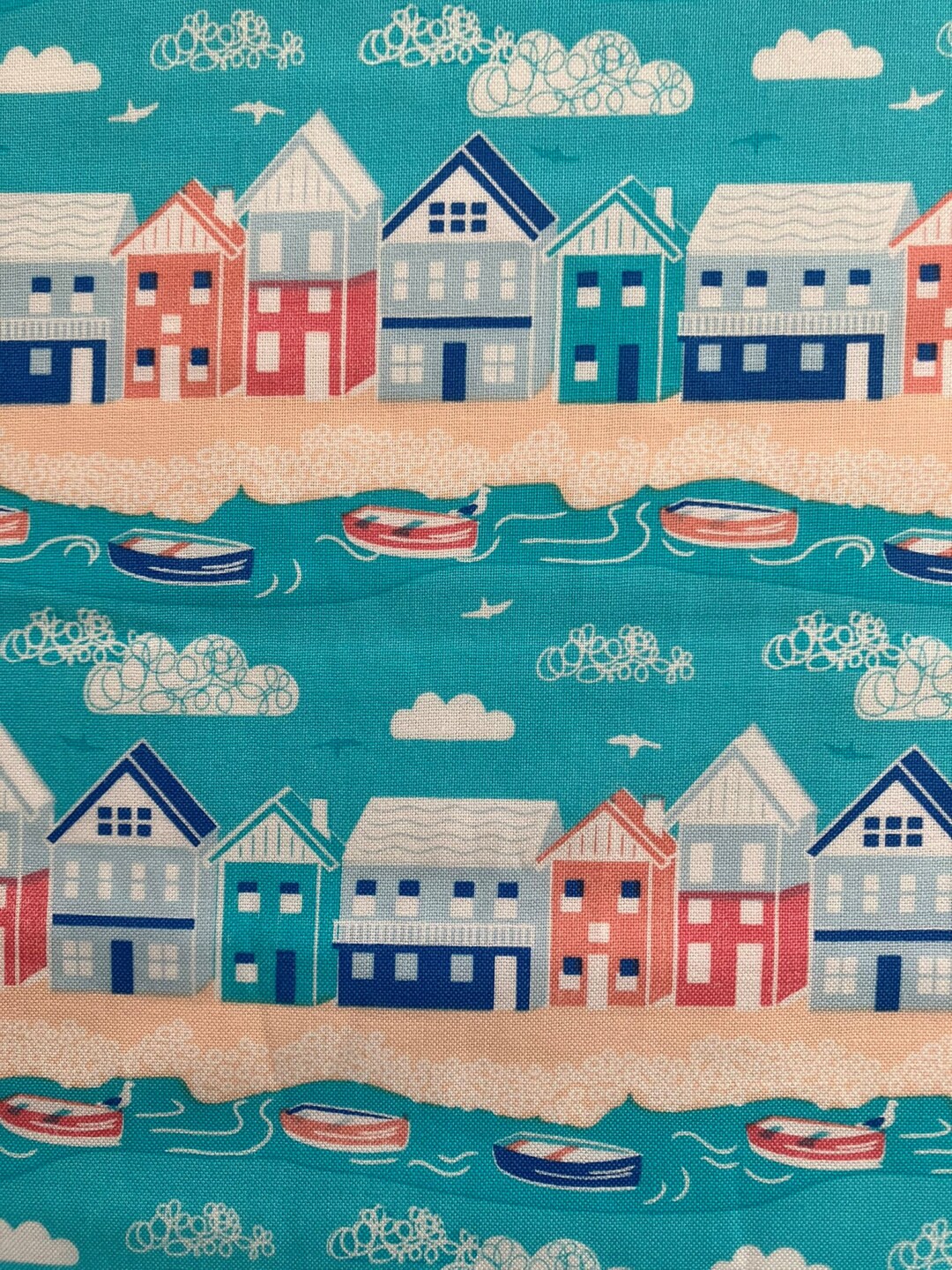 Beach House Fabric, Seaside Fabric, by the Sea Fabric, 100% Organic ...