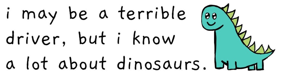 Dinosaur Bumper Sticker - Etsy