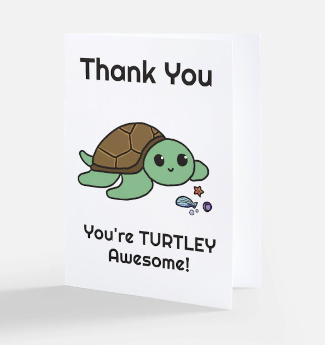 Turtle Thank You Card - Etsy