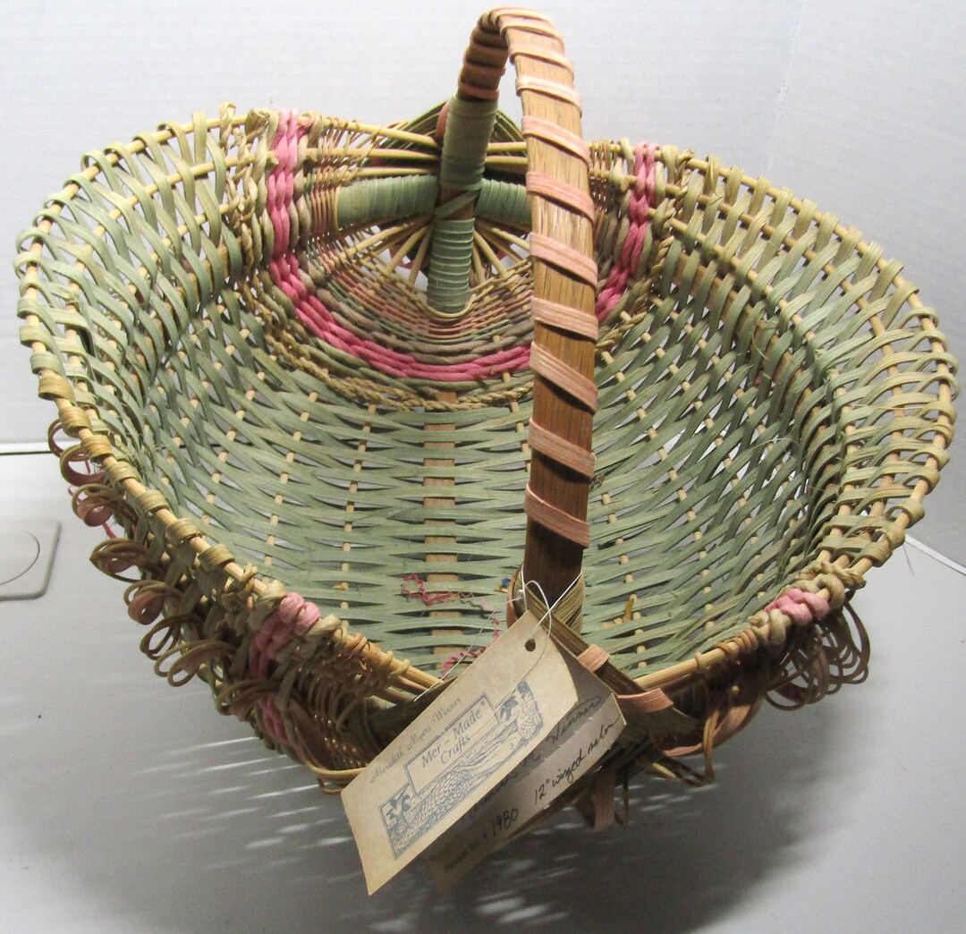Vintage Hand Crafted Basket Wing Style Signed Meredith Myers Winner - Etsy