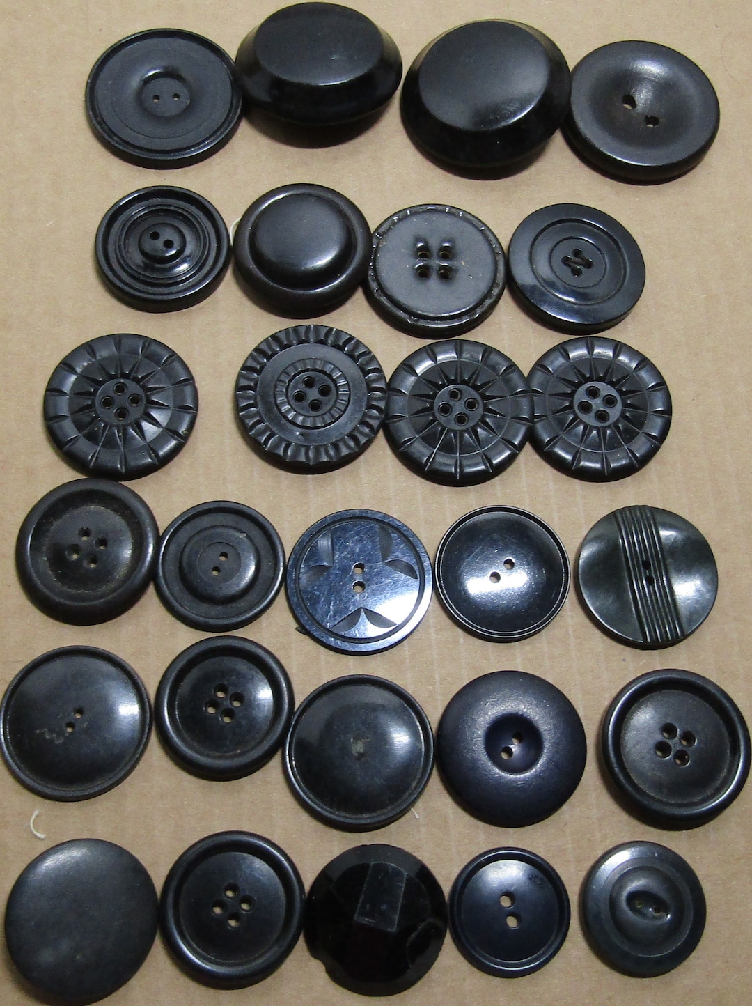 Lot of 27 Vintage Black Buttons Assorted Sizes and Materials - Etsy