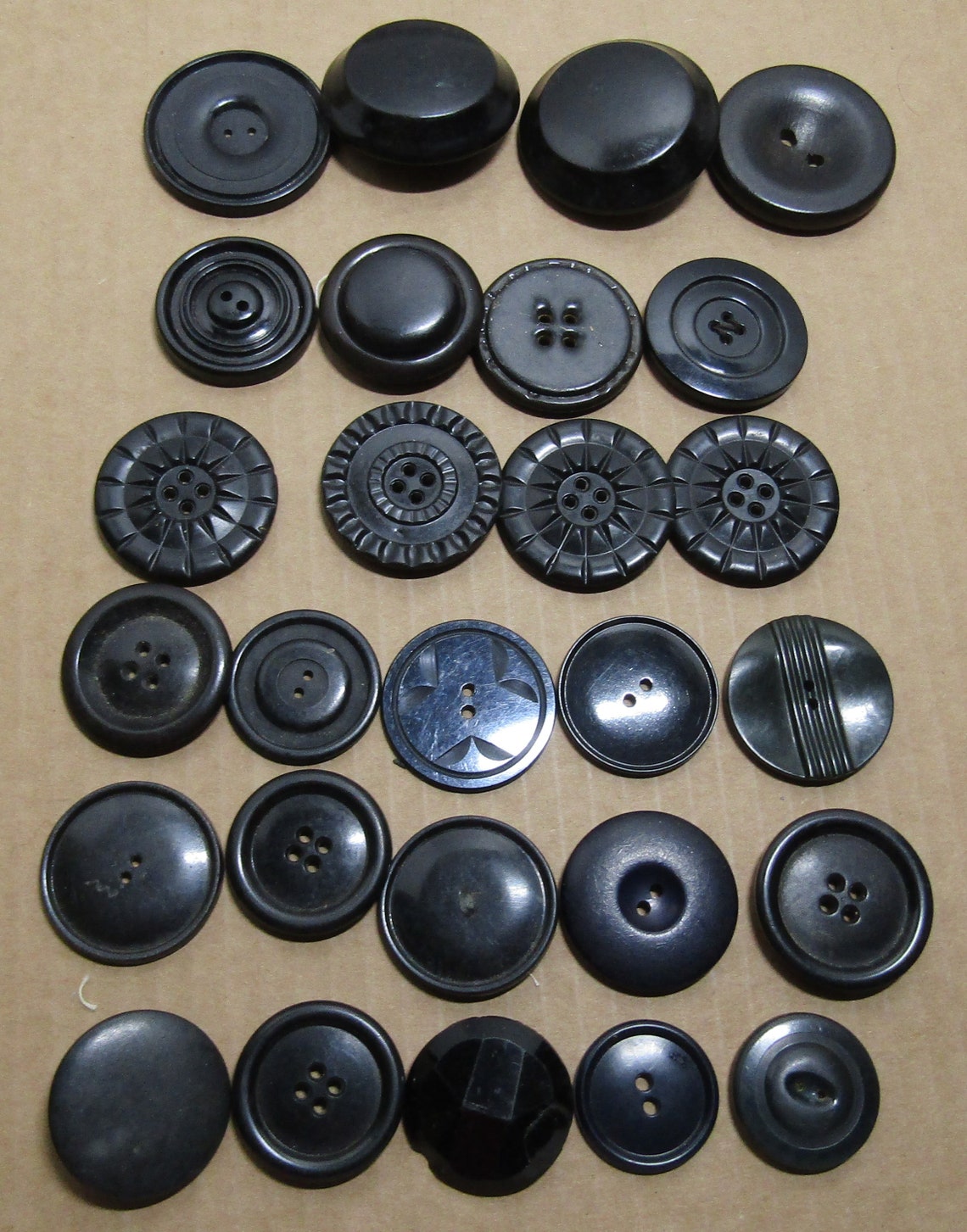 Lot of 27 Vintage Black Buttons Assorted Sizes and Materials - Etsy