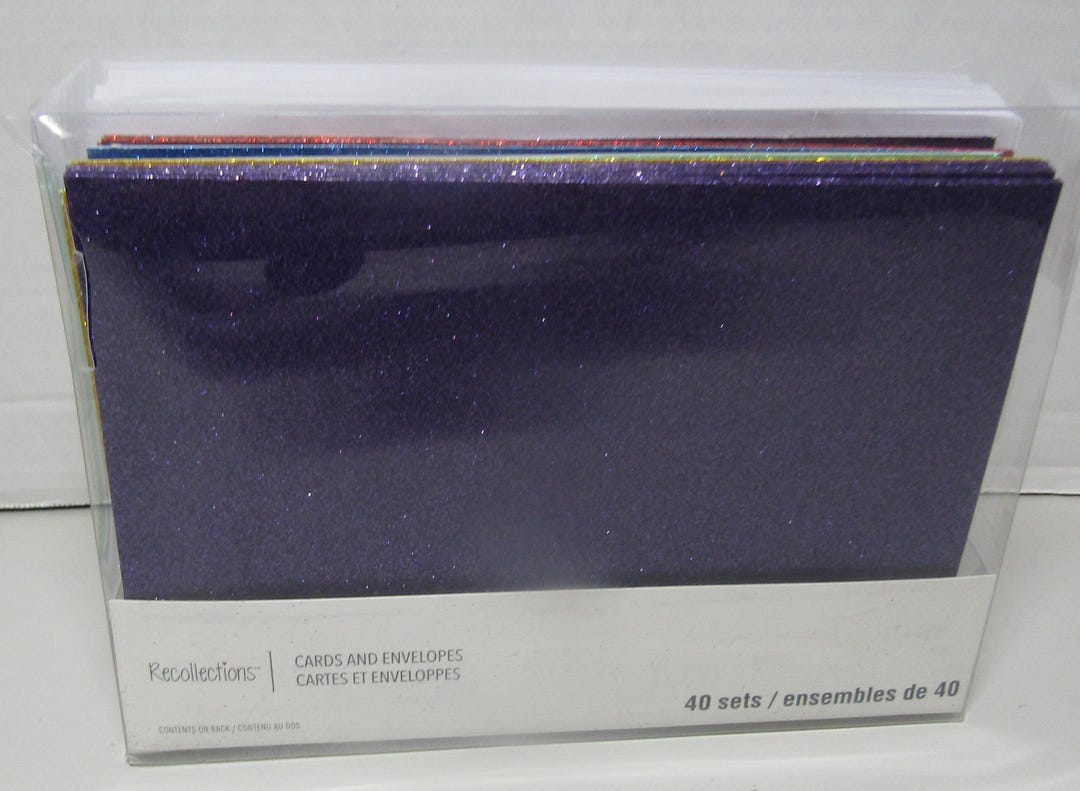 Recollections Cards and Envelopes 40 Sets 5x7" Bright Sparkle Blanks ...