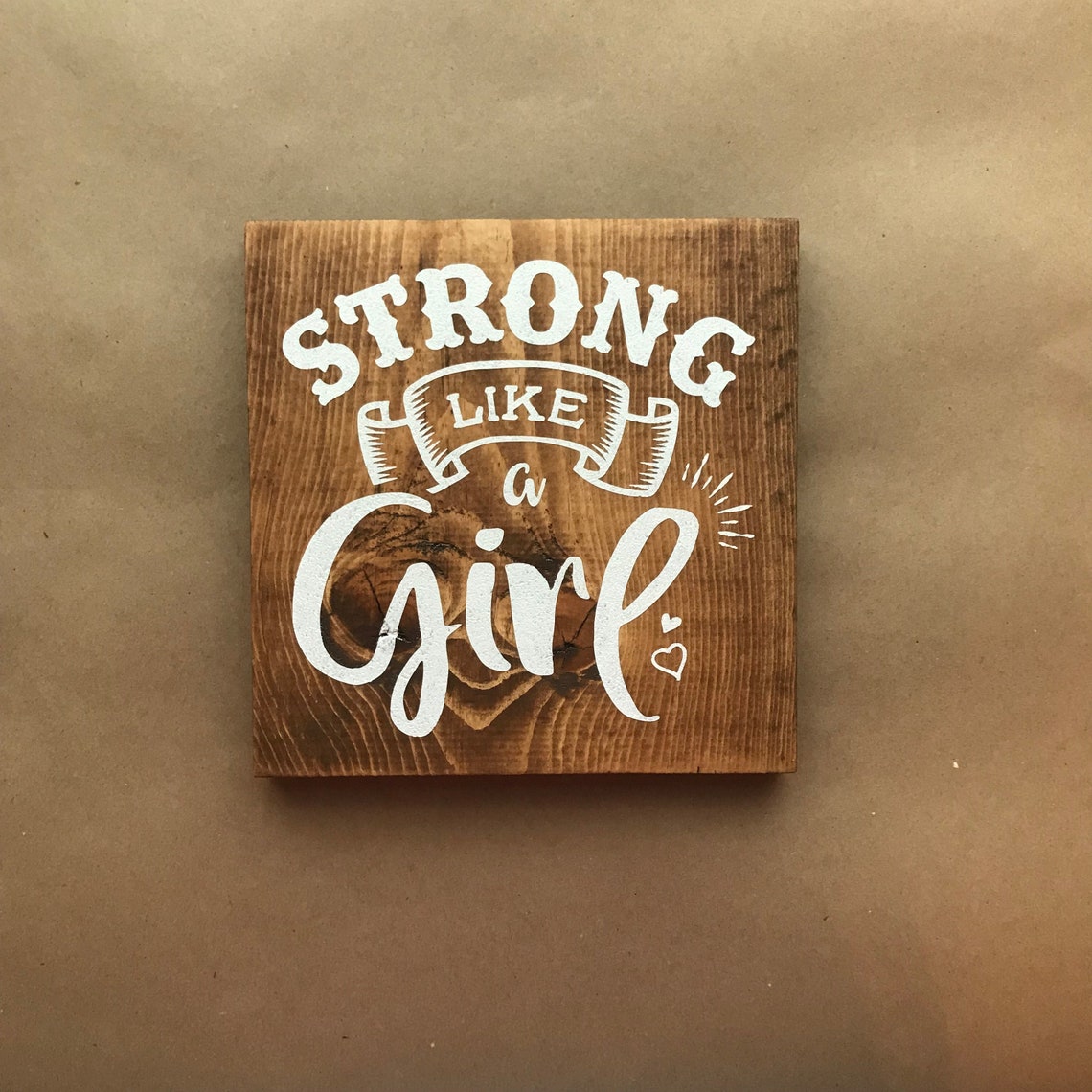 Strong Like A Girl Sign Girl Power Home Decor Brave Girl | Etsy