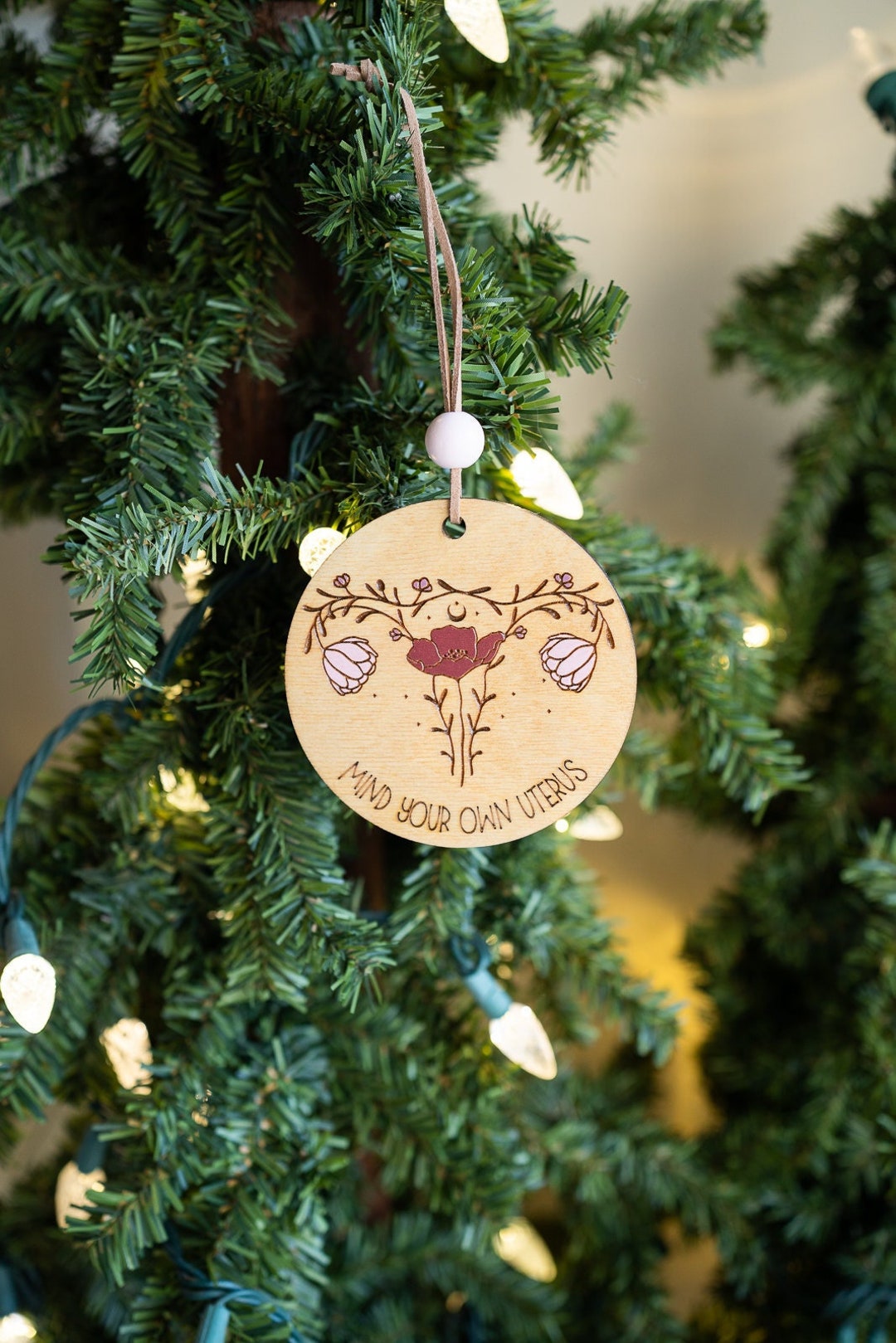 Uterus Ornament Mind Your Own Uterus Reproductive Rights Floral Uterus ...