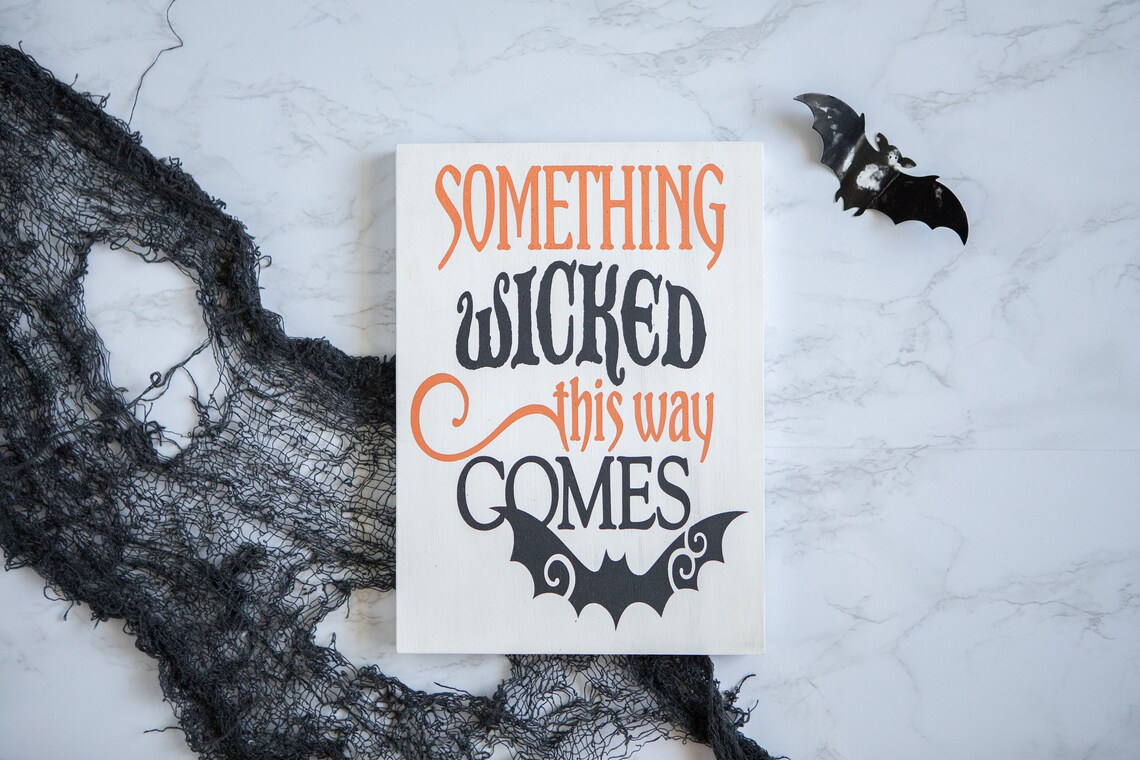 Halloween Sign Something Wicked This Way Comes Witch Home | Etsy