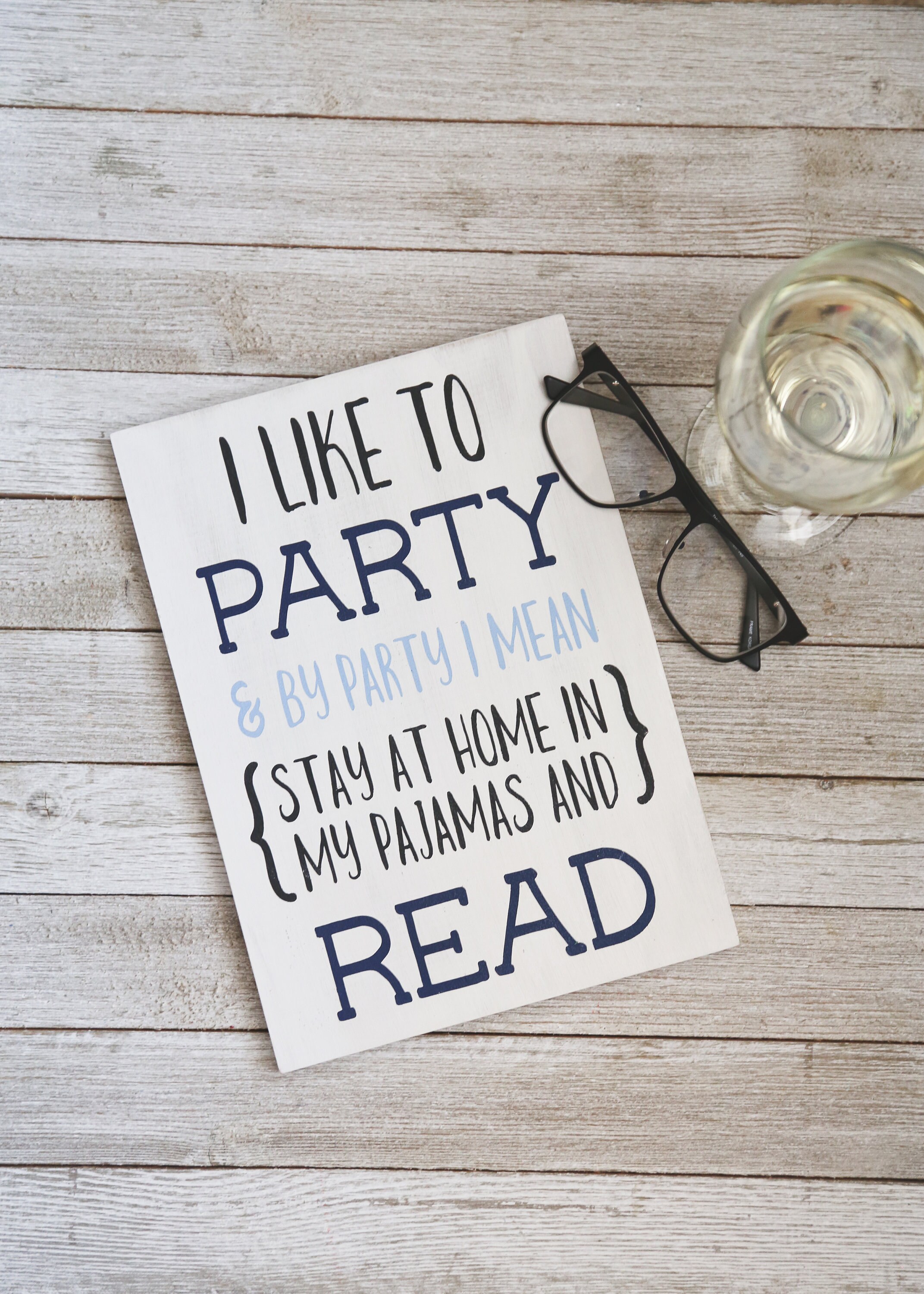Read Sign Party in Pajamas and Read Quote Book Lover Home | Etsy