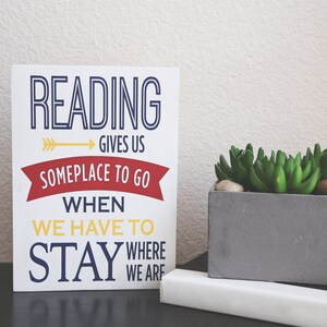 Reading Home Decor Reading Travel Quote Book Lover Home Decor Literary ...