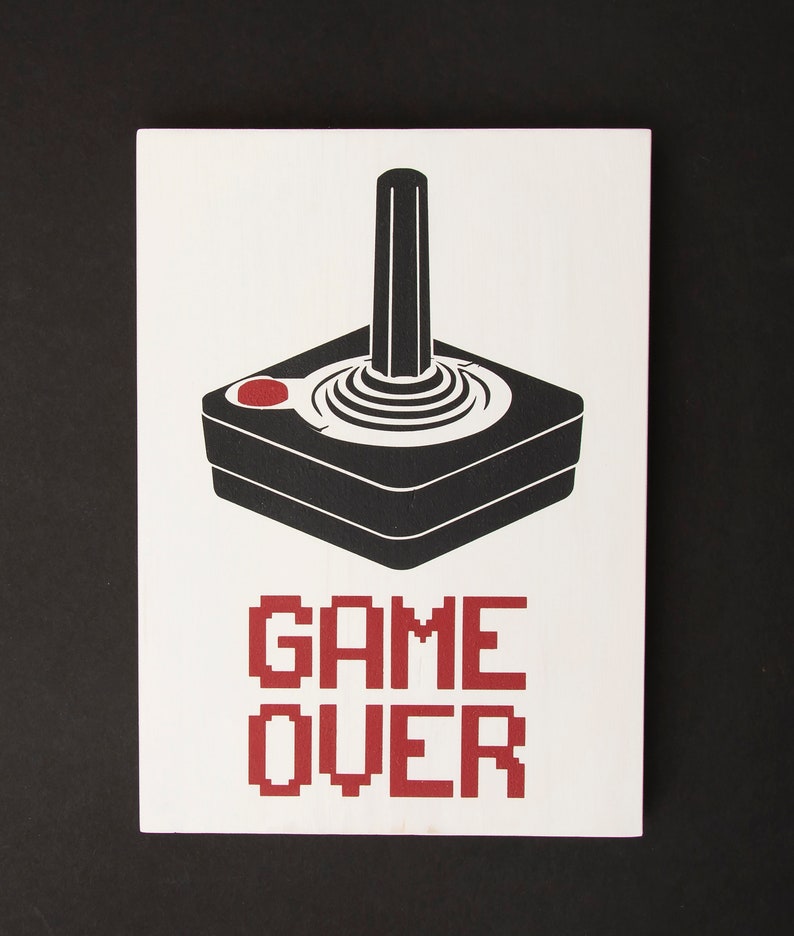 Gamer Sign Game Over Retro Video Game Home Decor Video | Etsy