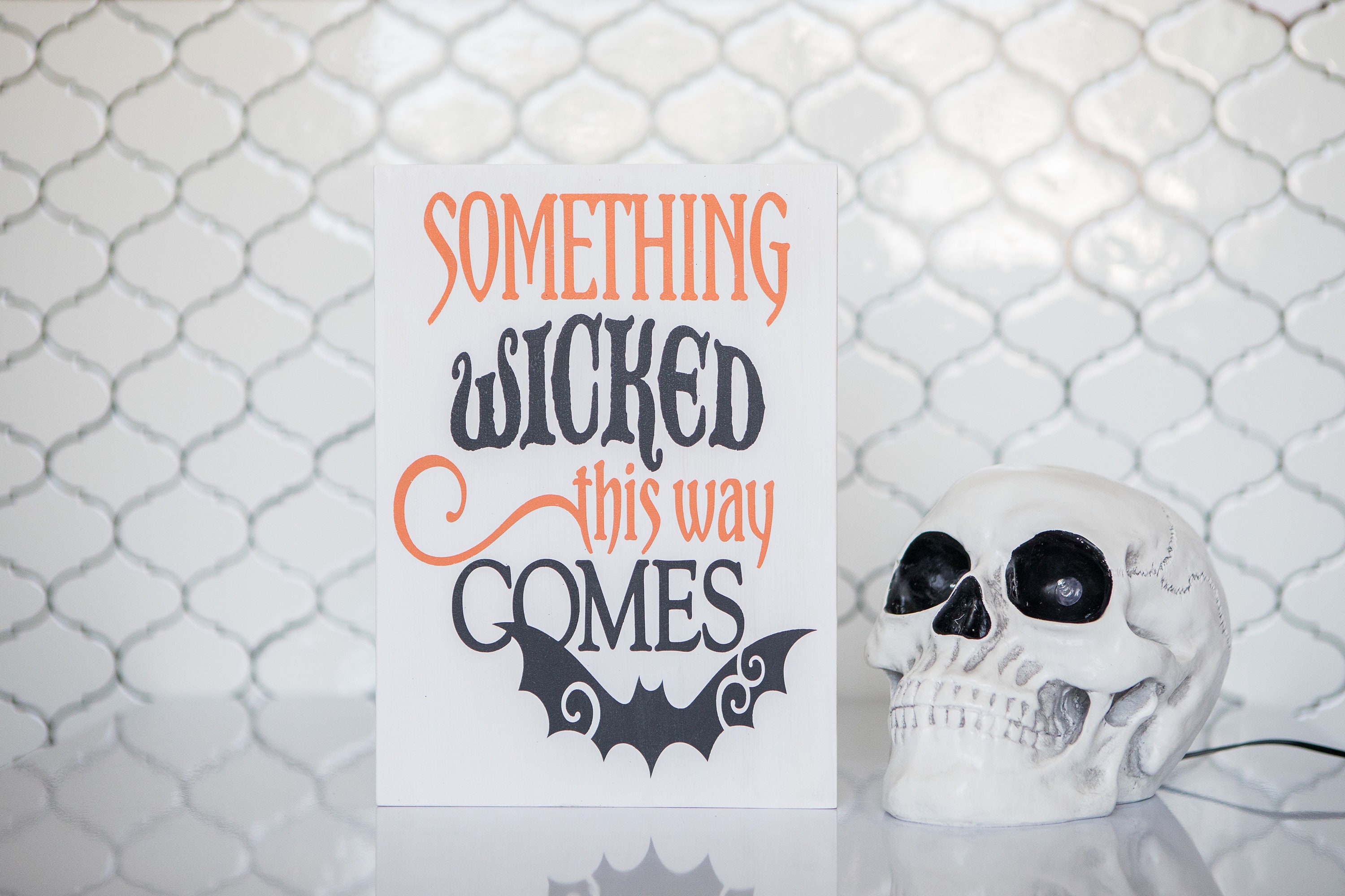 Halloween Sign Something Wicked This Way Comes Witch Home | Etsy