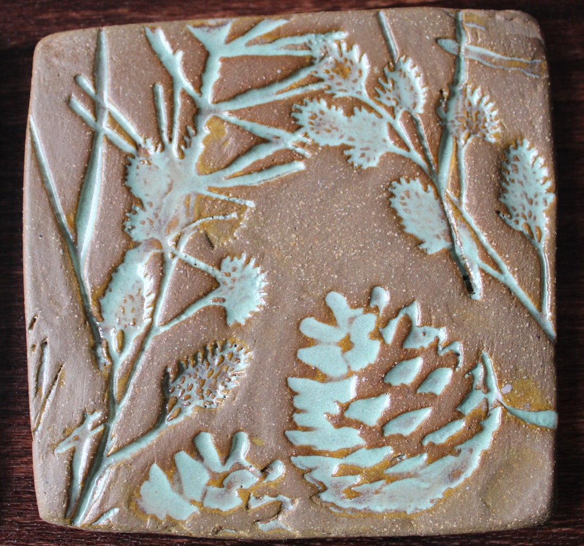 Ceramic Nature Tile Decor Woodland Scene Woods decoration | Etsy