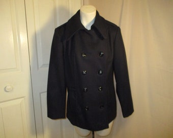 Navy pea coat | Etsy