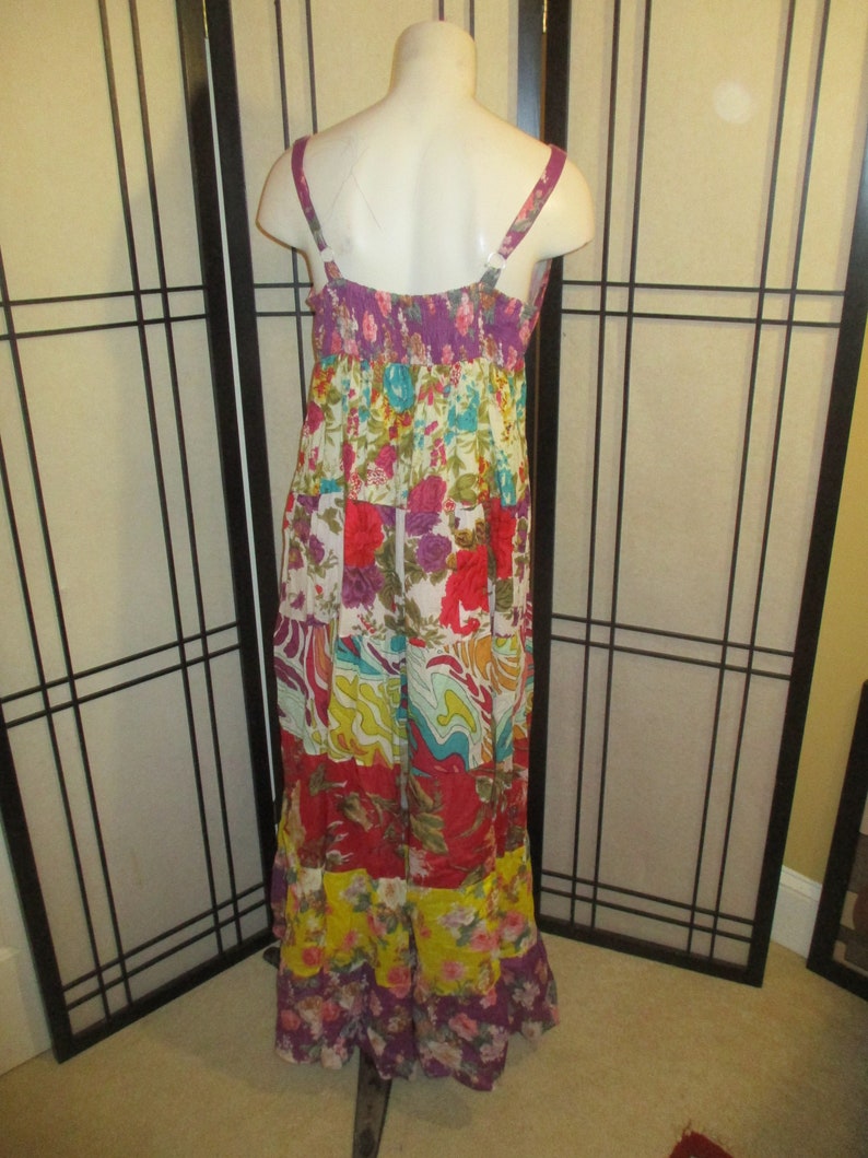 Boho Tiered Cotton Patchwork Sundress - Etsy